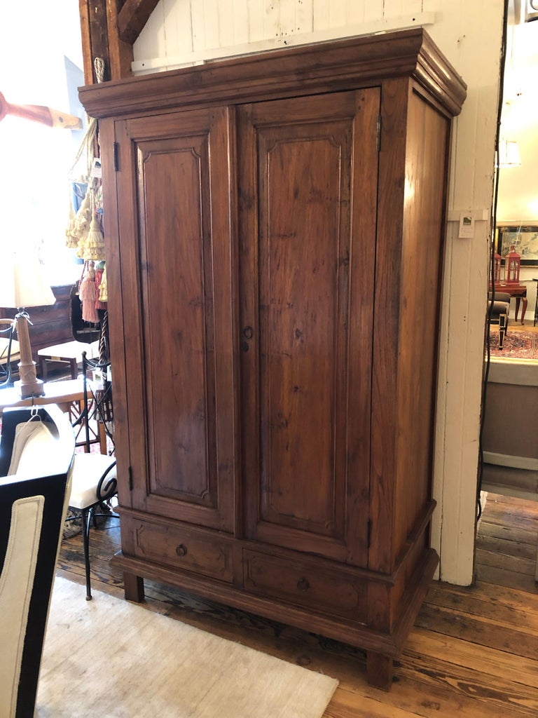 Warm Large Character Rich Vintage Vermont Pine Armoire at 1stDibs