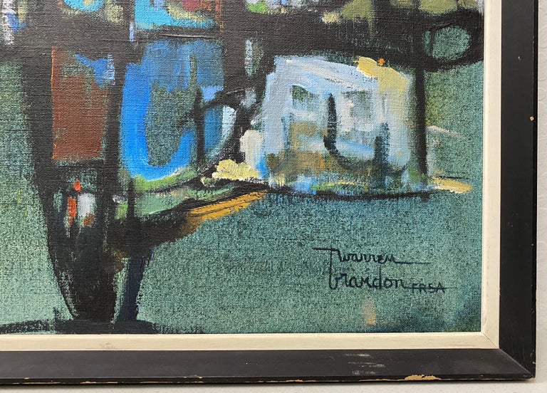 Warren Brandon - Warren Brandon Mid Century Modern Abstract Landscape C ...