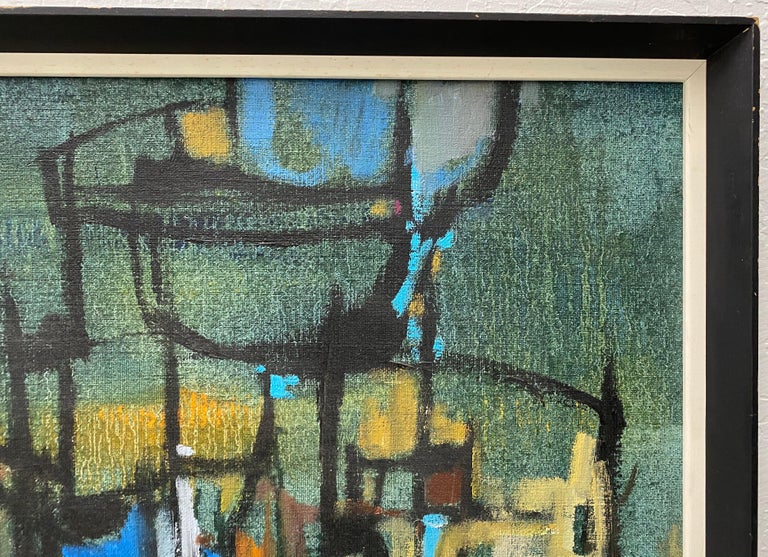 Warren Brandon - Warren Brandon Mid Century Modern Abstract Landscape C ...
