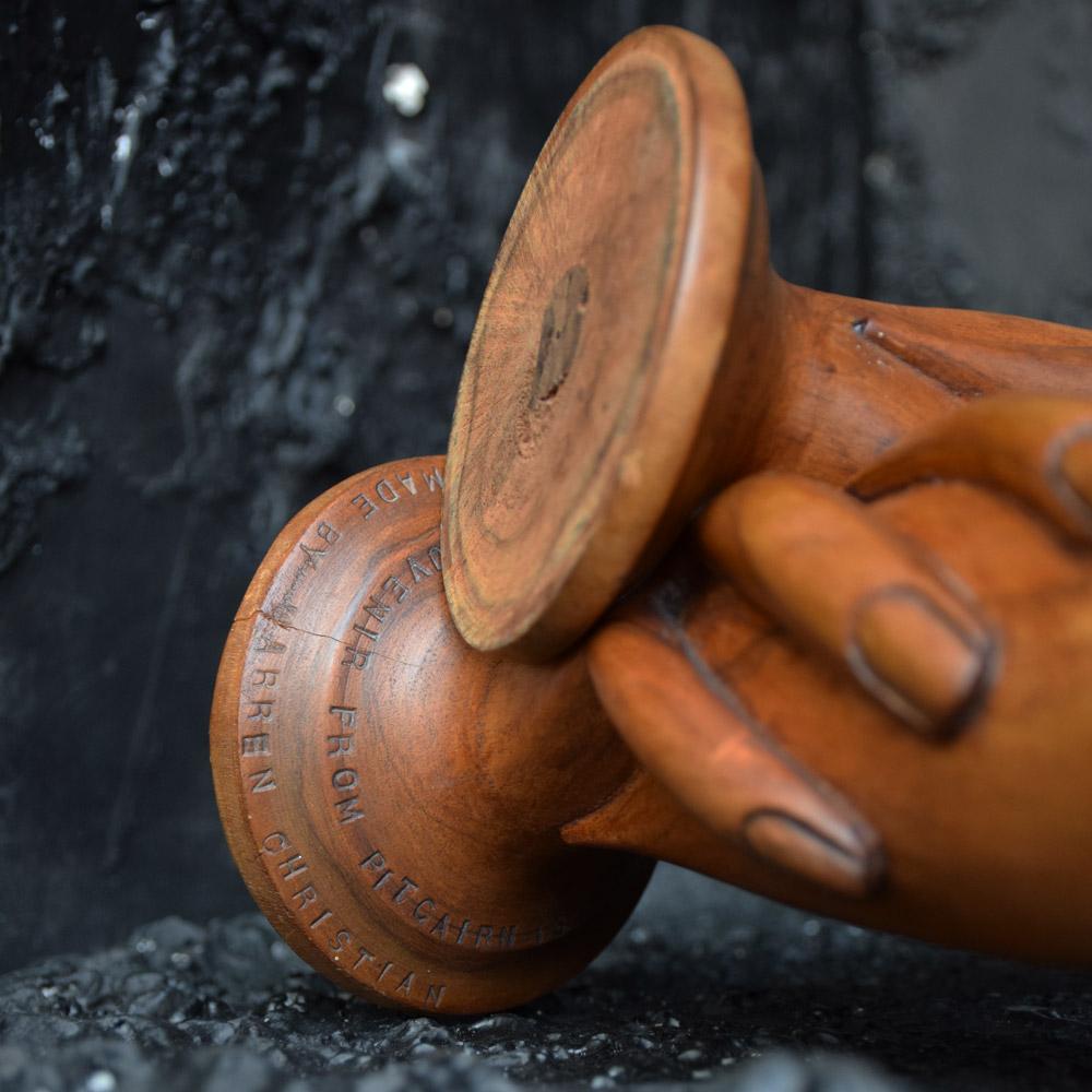 Warren Christian Pitcairn Island Carved Miro Goblets at 1stDibs