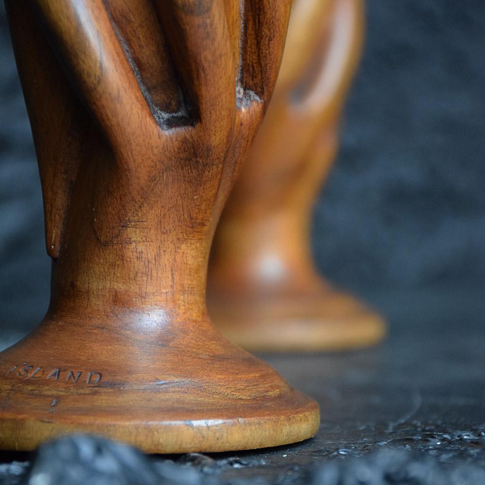 Warren Christian Pitcairn Island Carved Miro Goblets at 1stDibs