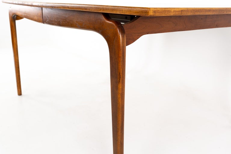 Warren Church for Lane Perception Midcentury Walnut Surfboard Dining ...