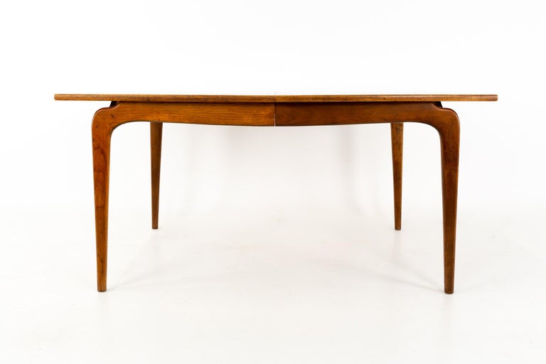Warren Church for Lane Perception Midcentury Walnut Surfboard Dining ...