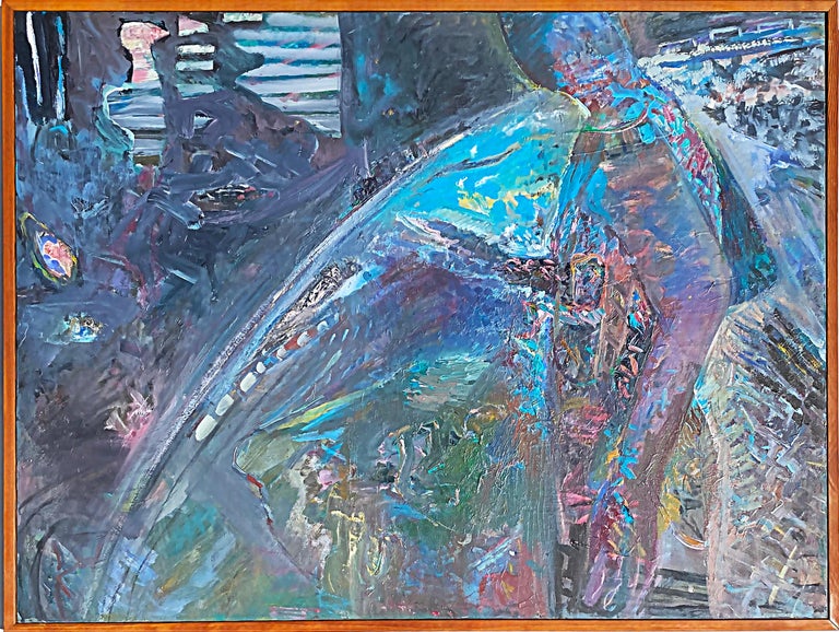 Warren Fischer Figurative Abstract Oil Painting with Impasto For Sale ...