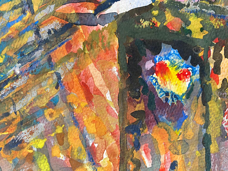 Warren Fischer - Peinture figurative abstraite à l'aquarelle avec ...