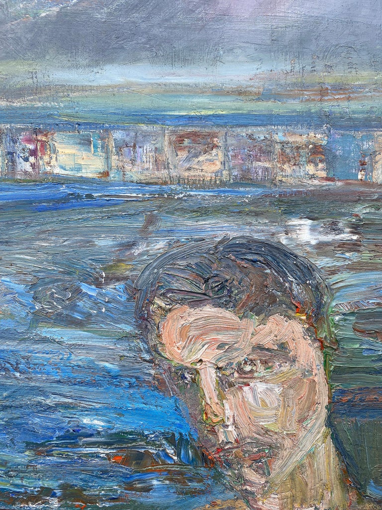 Warren Fischer Vintage Figurative Abstract Acrylic Painting For Sale at ...