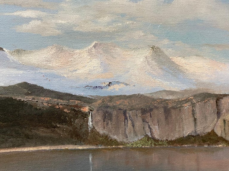 Warren Hunter - Warren Hunter Western Landscape Oil Painting with ...