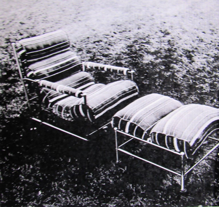 Warren McArthur Stainless Steel Lounge Chairs and Ottoman, circa 1935 ...