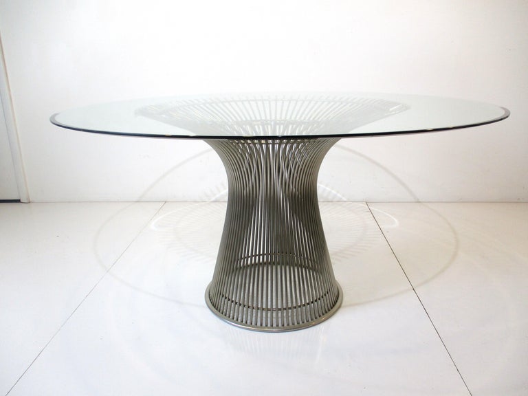 Warren Platner Nickel Steel Glass Dining Table for Knoll at 1stDibs