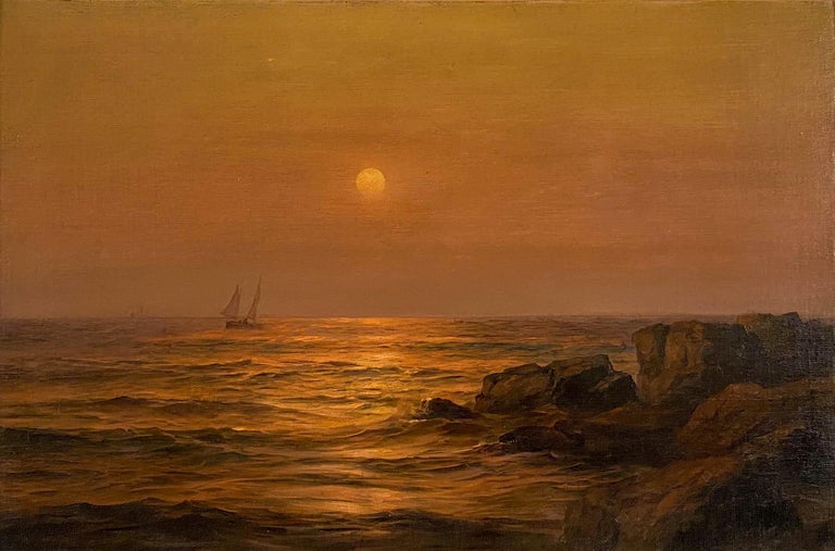 Warren W. Sheppard - Ship at Sunset at 1stDibs