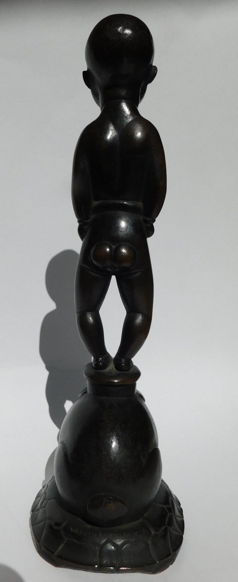 Warren Wheelock Bronze Sculpture, circa 1930s, Boy and Rabbit For Sale ...