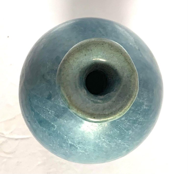 Washed Blue Matte Glaze Vase, China, Contemporary For Sale at 1stDibs