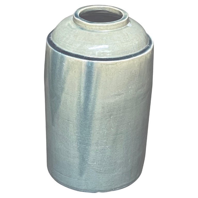 Washed Turquoise Glazed Cylinder Shaped Vase, China, Contemporary For ...