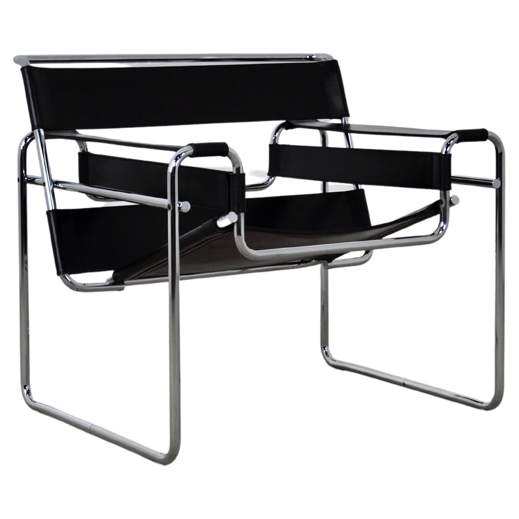 1970s B3 Wassily Chair Brown Leather Marcel Breuer for Fasem, Italy ...