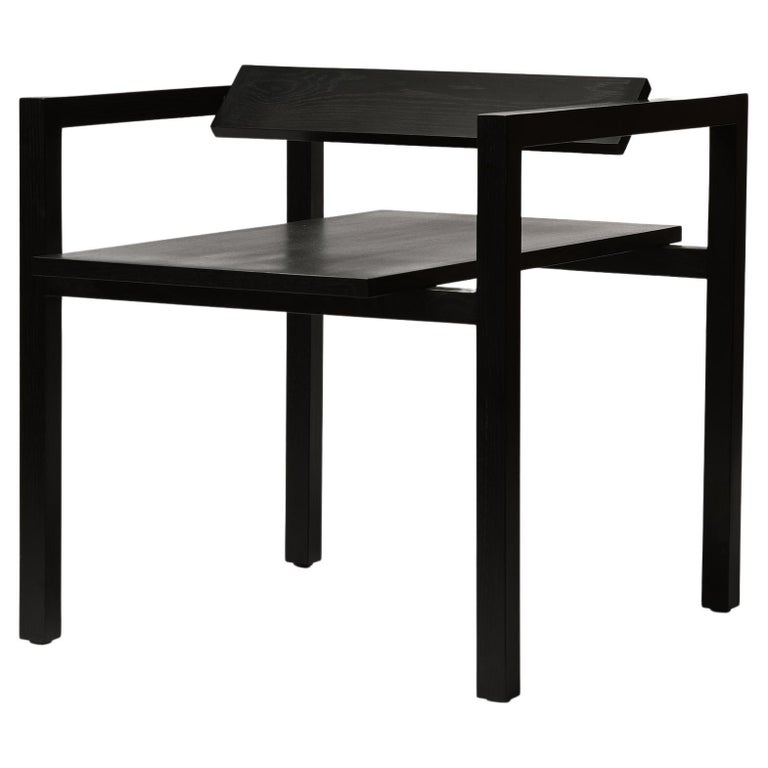 Wassily-Inspired Black Wood Box Chair w/ Swiveling Backrest by N. Bijan ...