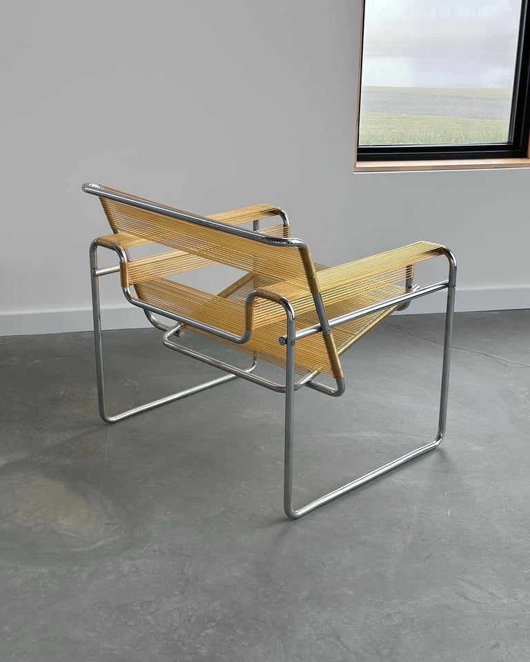 Wassily-style spaghetti cord armchair For Sale at 1stDibs