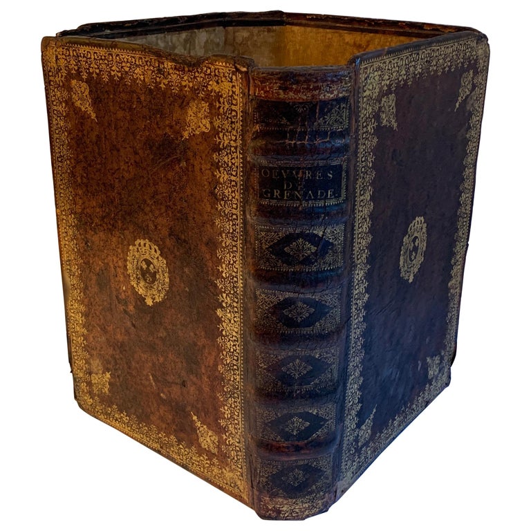 Waste Bin of Leather Bound Books at 1stDibs
