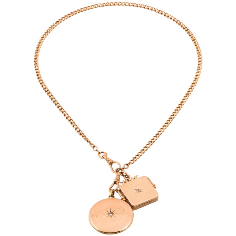 Watch Chain Charm Necklace at 1stDibs