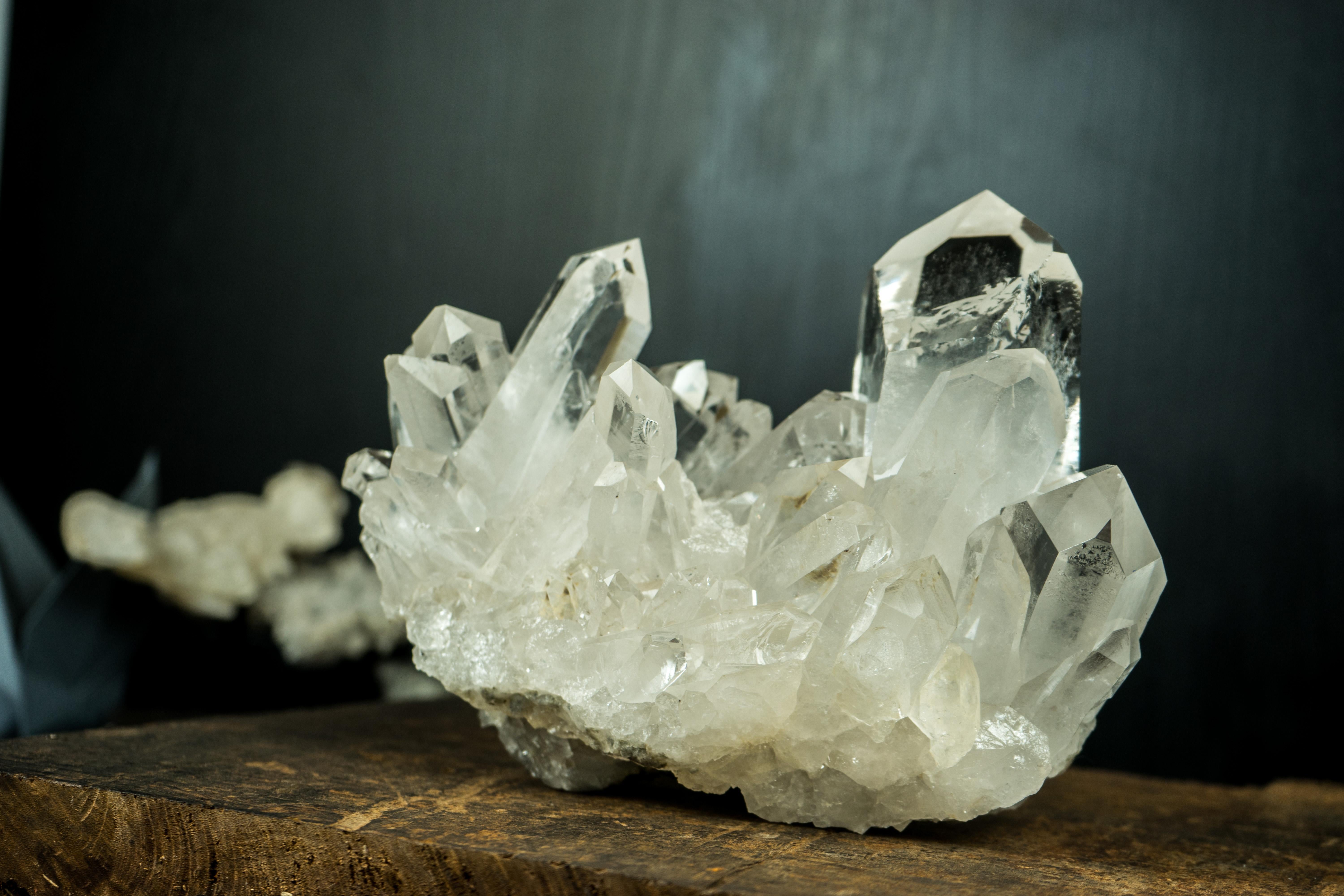 Water Clear Quartz Cluster - Super Extra White Quartz, from Diamantina, Brazil For Sale at 1stDibs