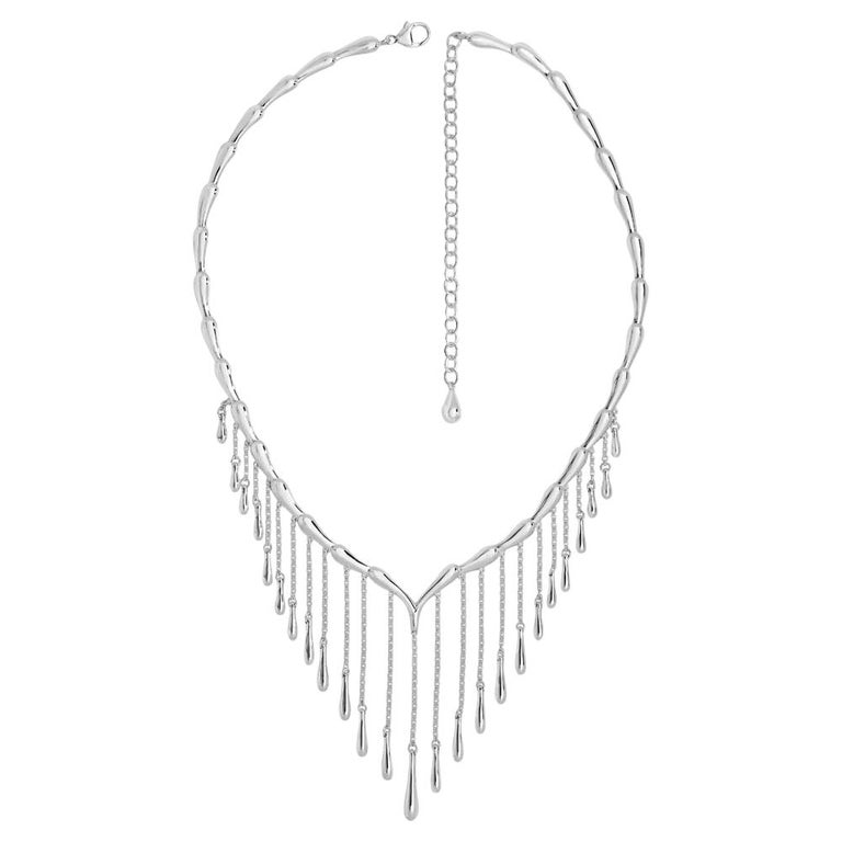 Water Fall Necklace Sterling Silver For Sale at 1stDibs