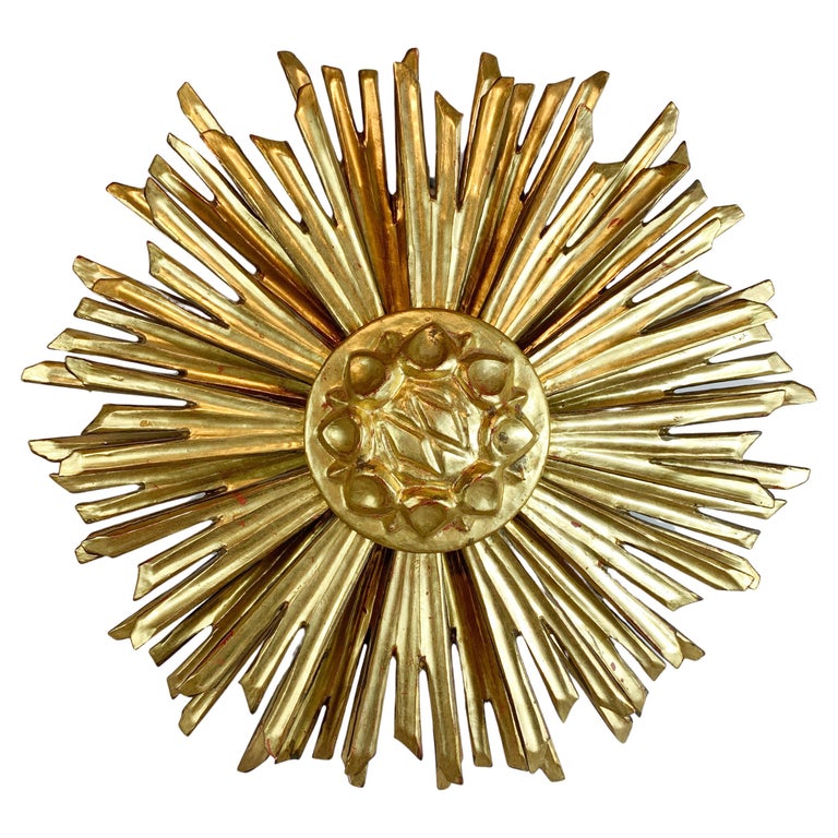 Water Gilded Chapel Sunburst Flush Light For Sale at 1stDibs
