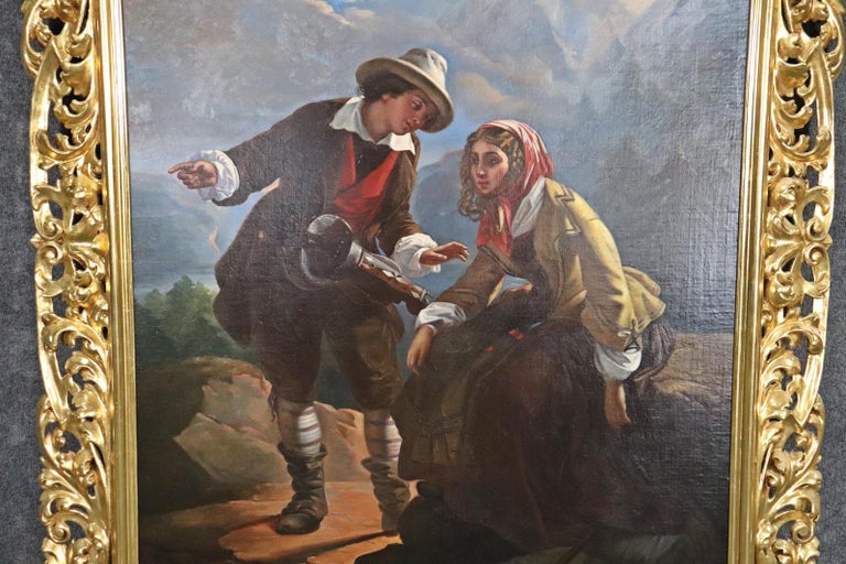 Water Gilded Rococo Framed After Giulio Cesare Ferrari "Linda Di ...