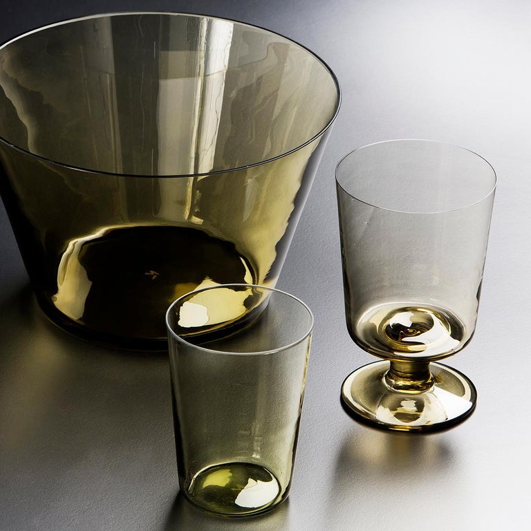 Water Glass Handcrafted in Muranese Glass, Small, Angora Smooth MUN by ...