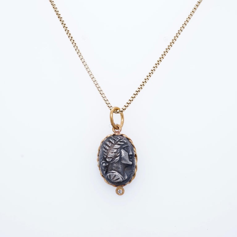 Water Nymph, Charm Pendant Necklace Amulet with Diamond, 24kt Gold and ...