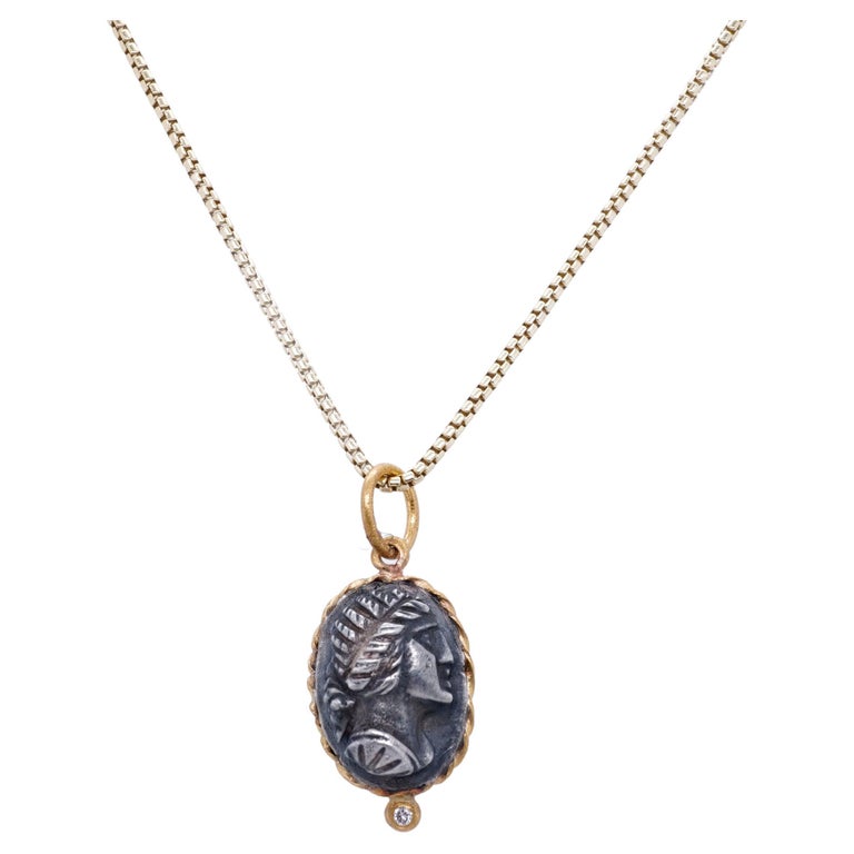 Water Nymph, Charm Pendant Necklace Amulet with Diamond, 24kt Gold and ...