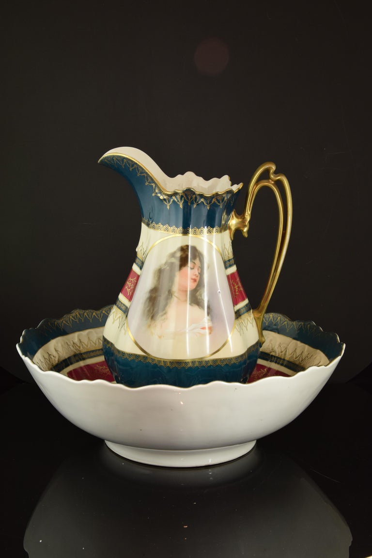 Water Pitcher Set, Moritz Zdekauer, Altrohlau, Czech Republic, Late ...