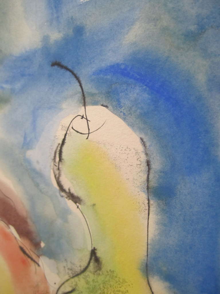 Watercolor Abstract Expressionist Still Lifes, A Pair For Sale at 1stDibs