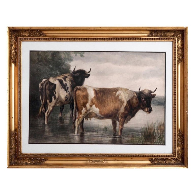 Watercolour by English Artist Thomas S. Cooper in Original Frame For ...