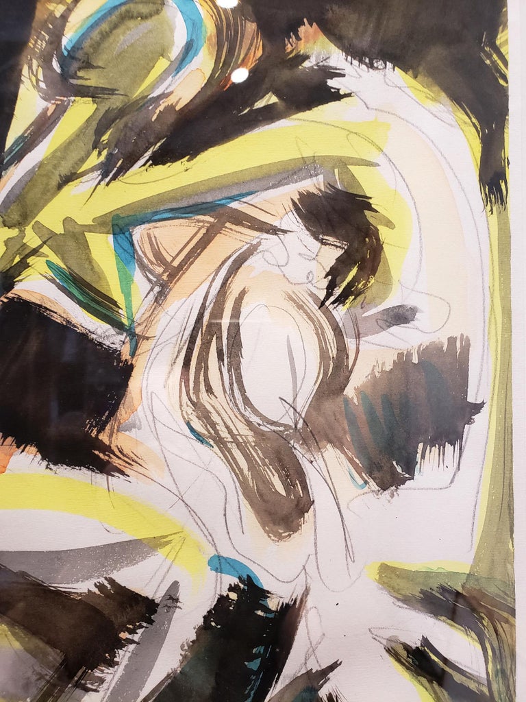 Watercolor Dancers by Artist Jacques Lamy For Sale at 1stDibs