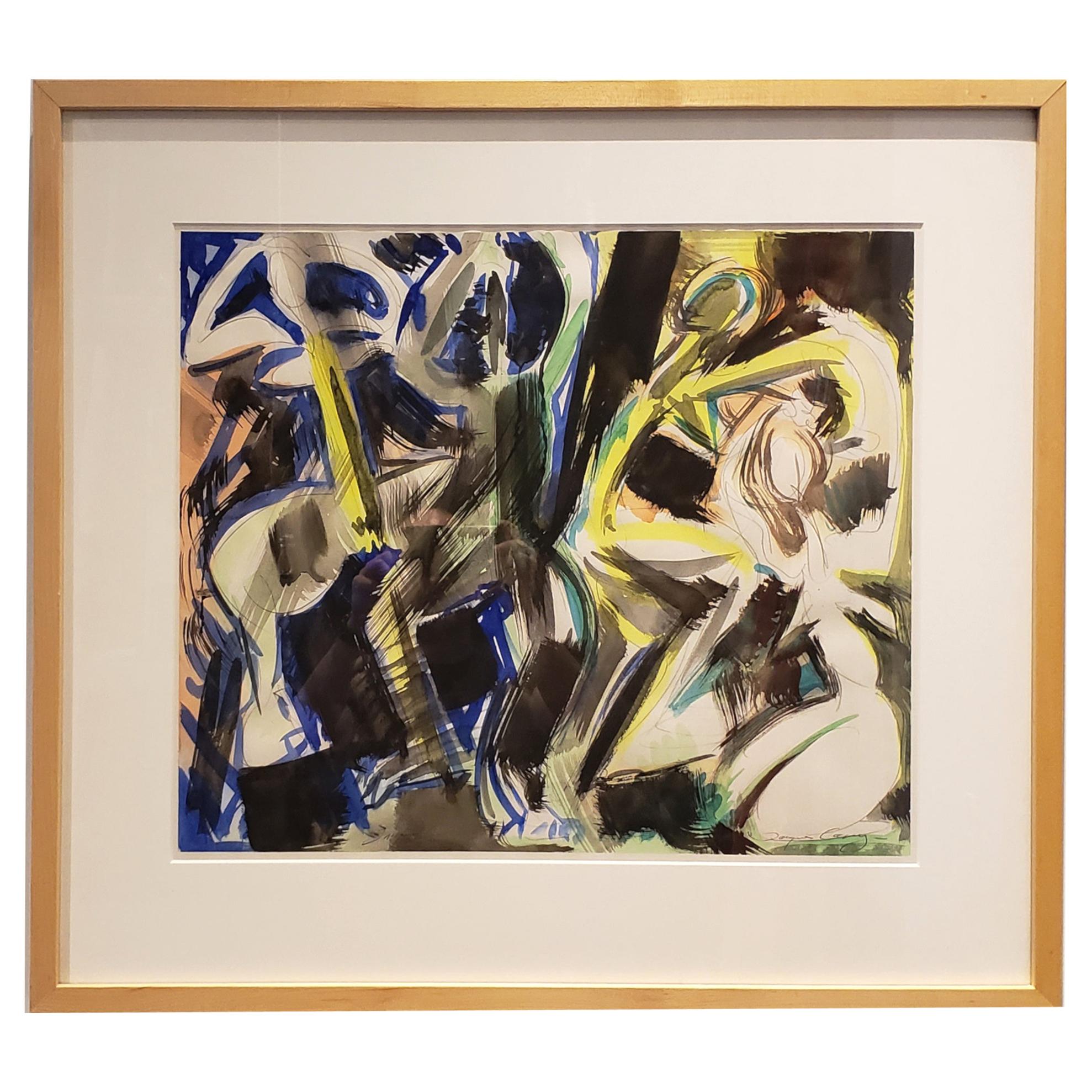 Watercolor Dancers by Artist Jacques Lamy For Sale at 1stDibs | jacques ...