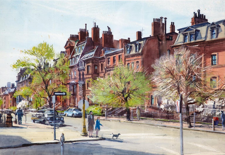 Watercolor Painting 'The Stop Light' by A. Lassell Ripley, Listed Am ...