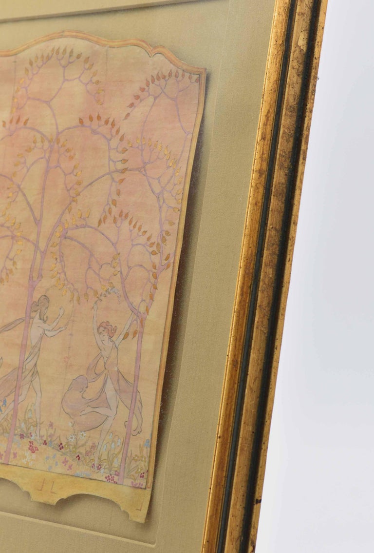 Watercolour Drawing by Kenneth Stevens MacIntire of a Three Fold Screen ...