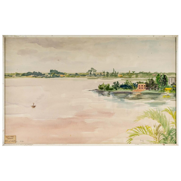 Watercolour on Paper by Luez "the Ivory Coast" For Sale at 1stDibs