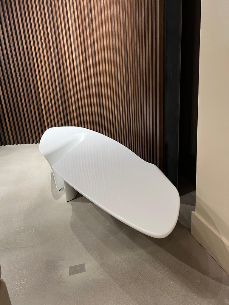 Waterfall Contemporary Glossy White Lacquer Coffee Table by Driade For ...