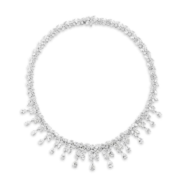 Waterfall Diamond Necklace For Sale at 1stDibs | diamond collarbone ...