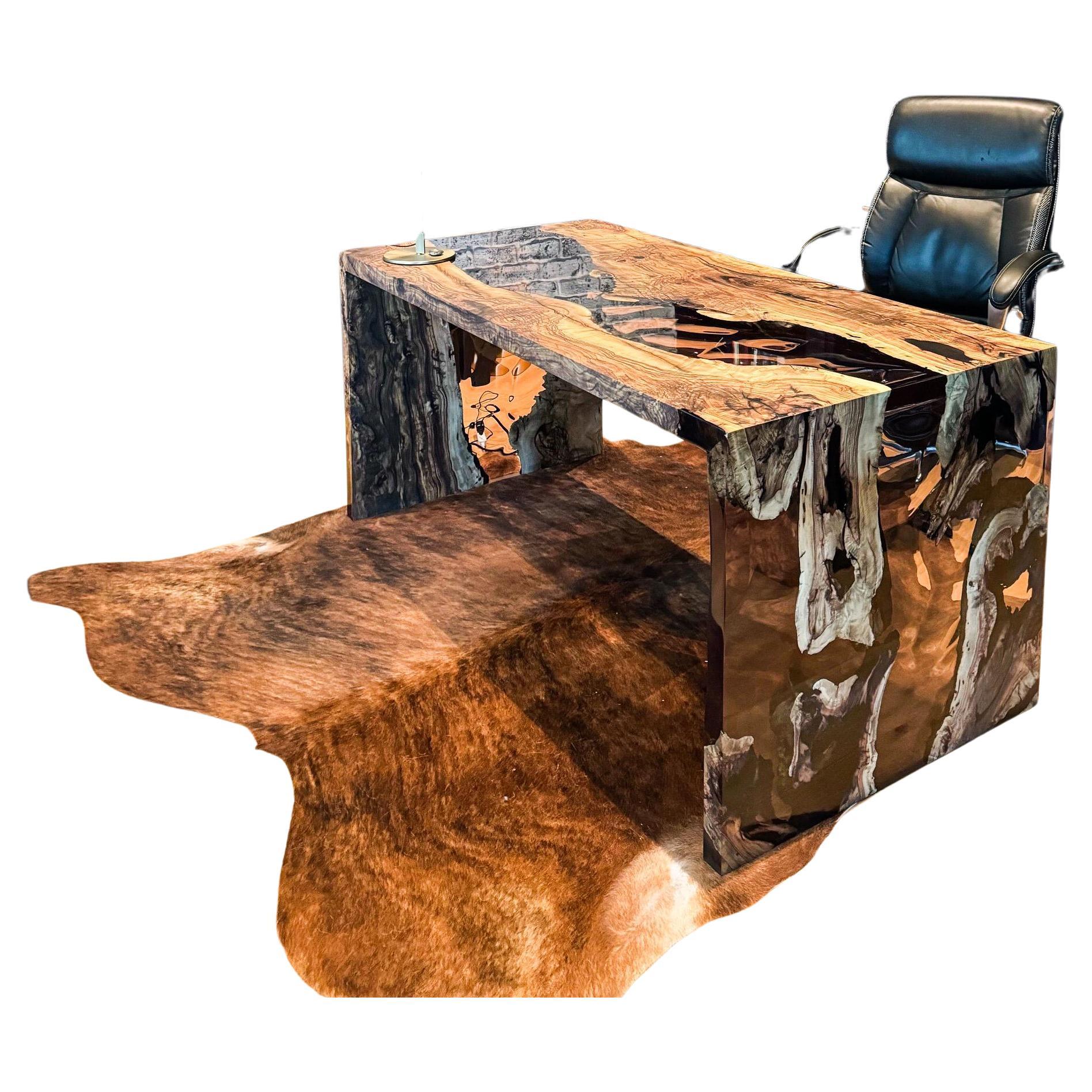 Waterfall Epoxy Resin Dining Table - Custom Epoxy Desk - Office ...