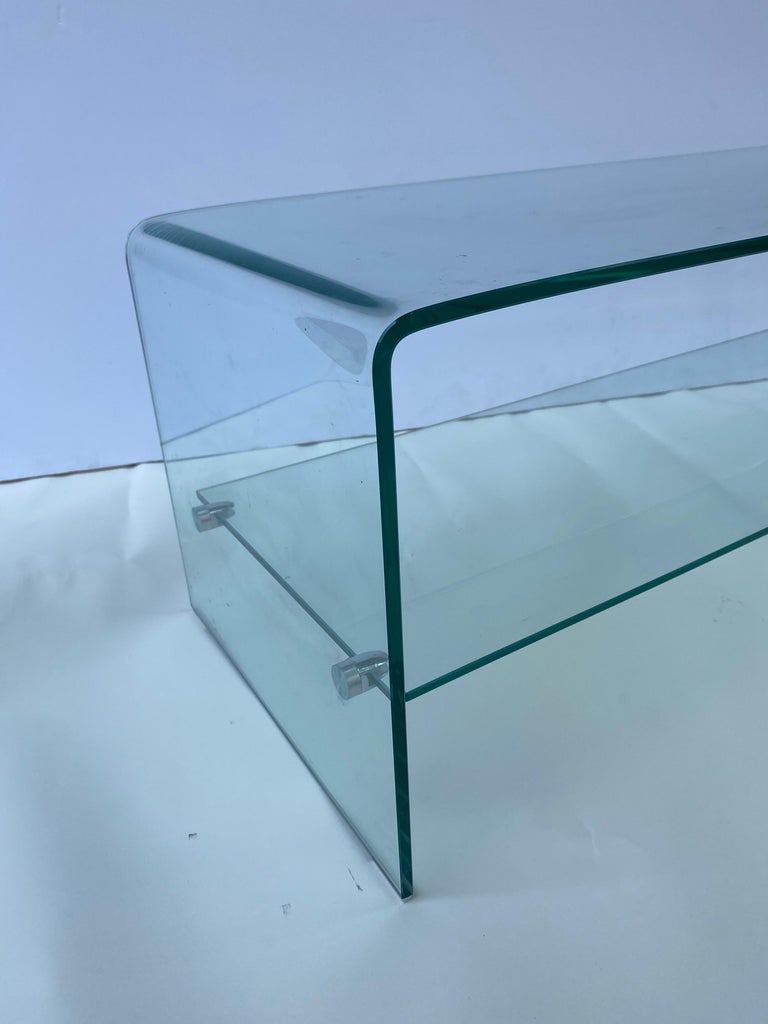 Waterfall Glass 2 Tier Coffee Table at 1stDibs