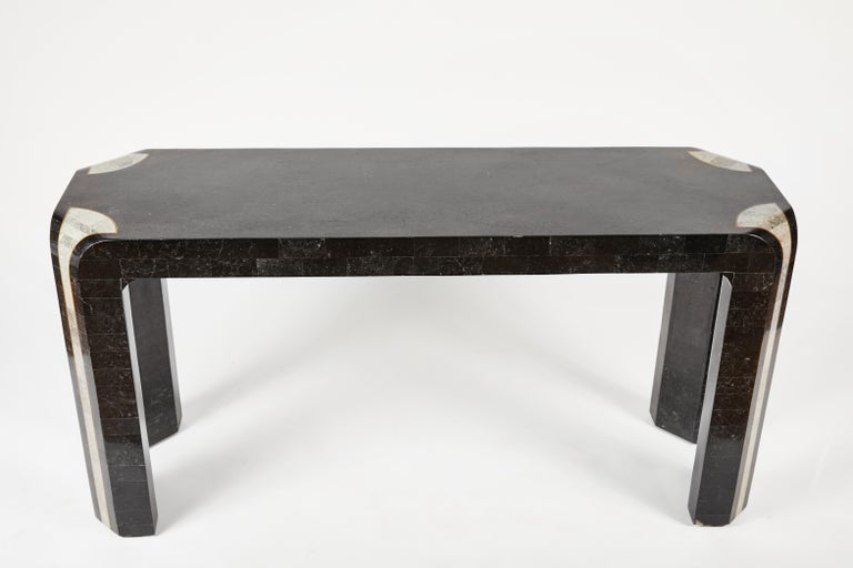 Waterfall Marble and Inlaid Brass Console Table For Sale at 1stDibs ...
