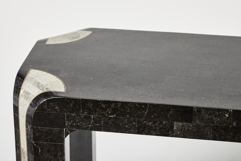 Waterfall Marble and Inlaid Brass Console Table For Sale at 1stDibs ...