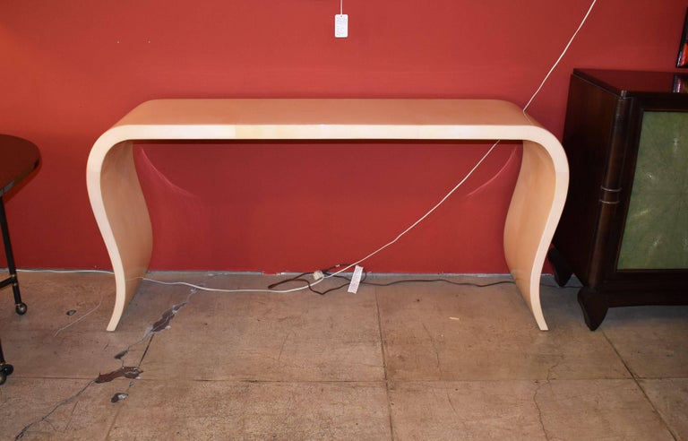 Waterfall Parchment Console Table at 1stDibs