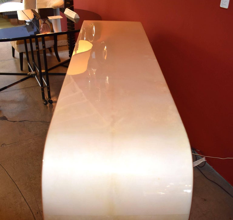 Waterfall Parchment Console Table at 1stDibs