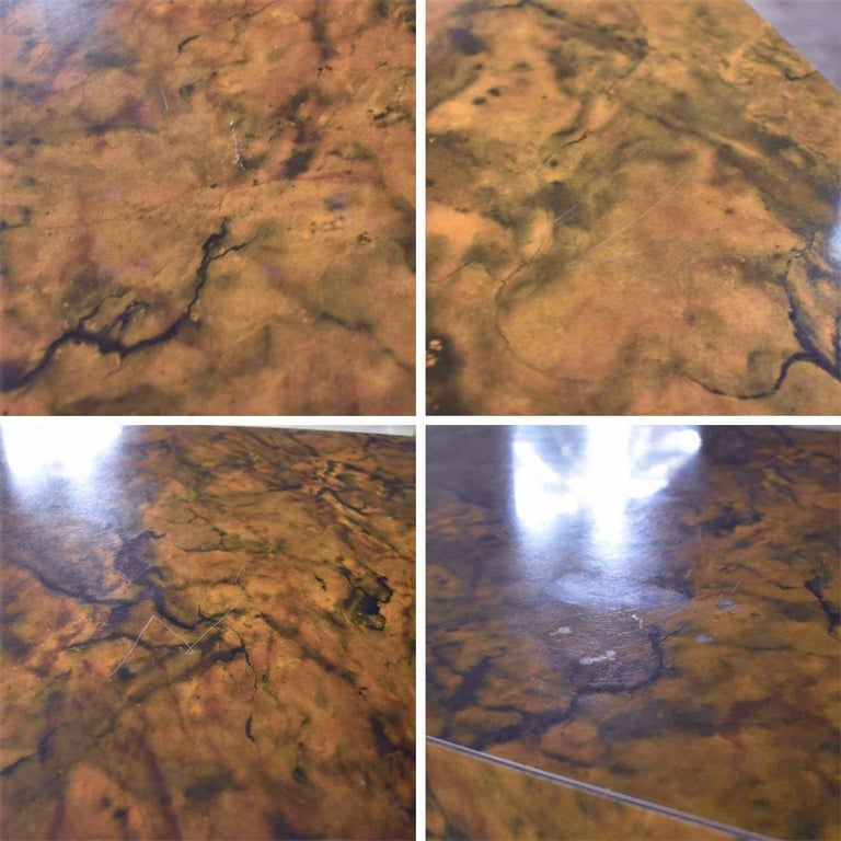 Waterfall Parsons Table Desk Faux Tortoise Shell Laminate Style Karl ...