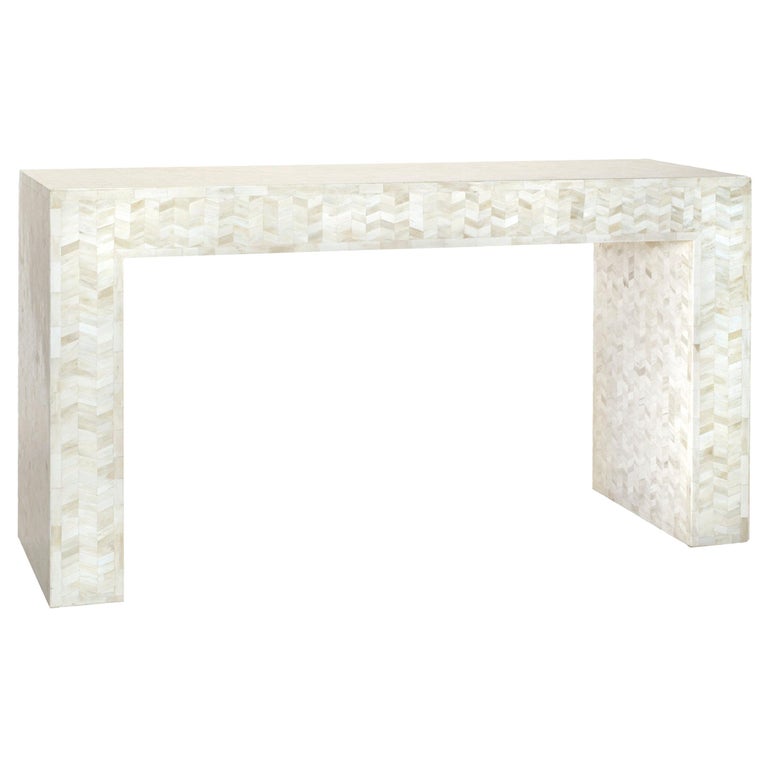 Waterfall Style Console Table in Bone For Sale at 1stDibs | bone ...