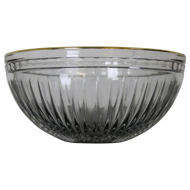 Waterford Marquis Hanover Gold Rimmed Cut Crystal Round Bowl For Sale ...