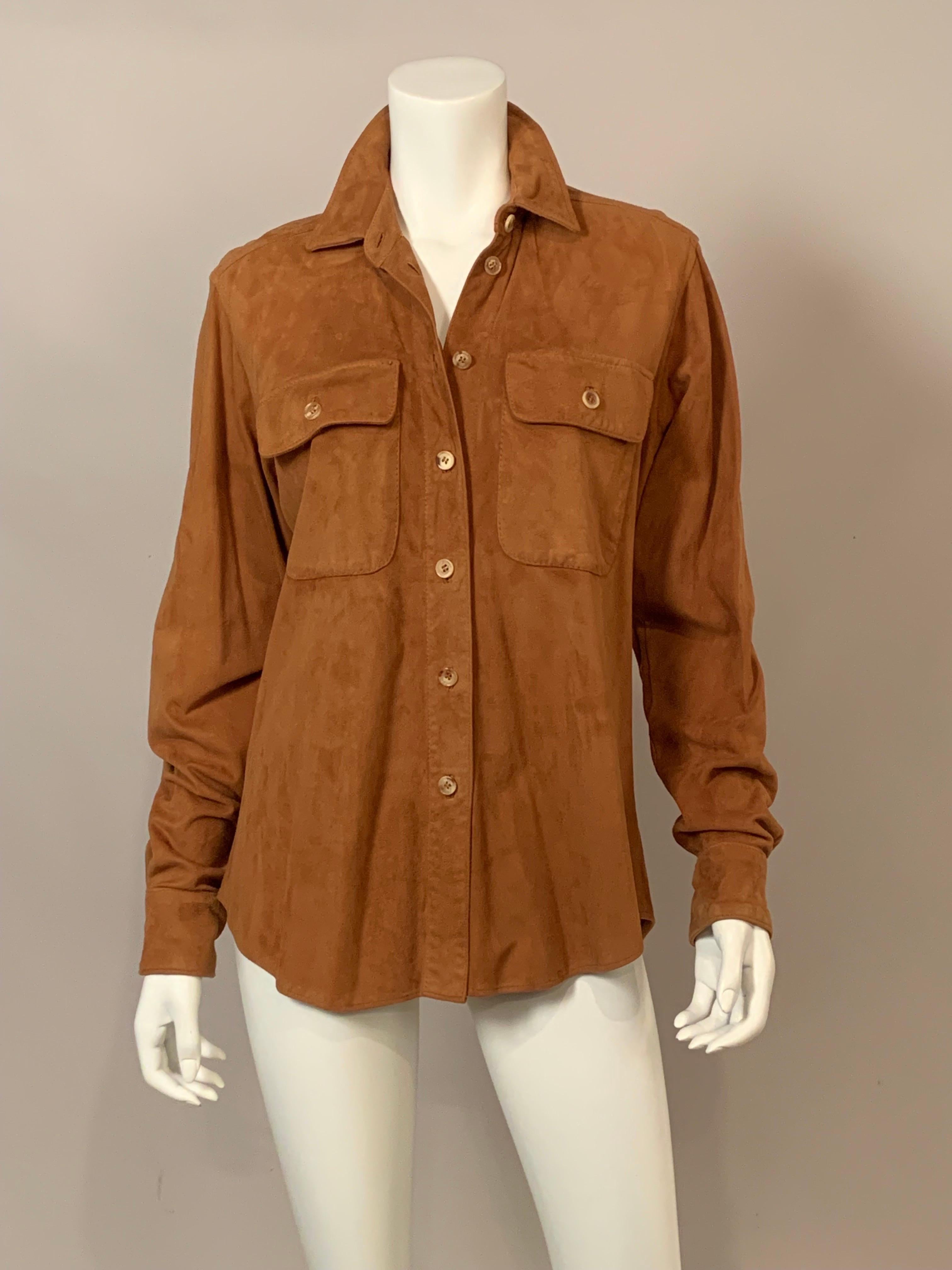 Wathne Caramel Color Suede Shirt For Sale at 1stDibs