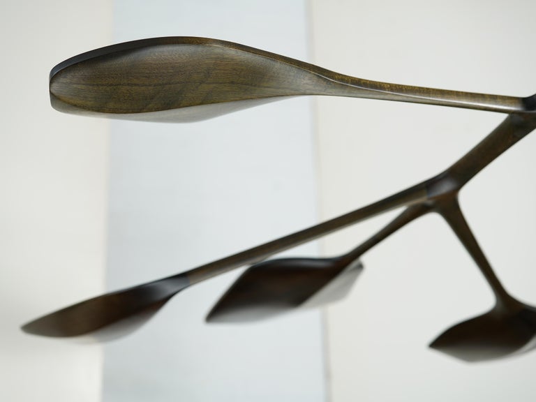 Organic, Sculptural Wood Sapele, hand finish- Leaf-like, Contemporary ...
